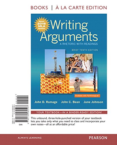Amazon.com: Writing Arguments, Brief Edition, Books a la Carte Edition ...