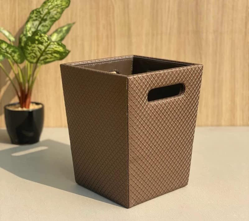 Skywalk LEATHERETTE METALLIC BROWN DUSTBIN : Amazon.in: Home & Kitchen