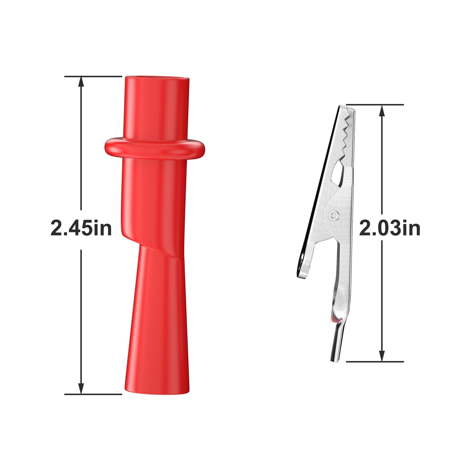 Snapklik.com : Multimeter Push On Alligator Clips Set 4PCS Insulated ...