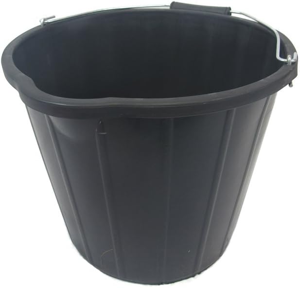 Amazon.com: 3 GALLON RUBBER!!! builders bucket 15 litres with metal ...