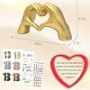 Amazon.com: Heart Hands Sculpture, Merch, Gold Home Decor for Shelves ...