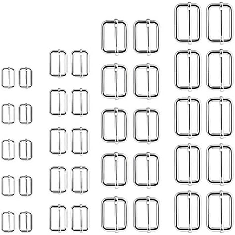 Woohome 60 PCS Swivel Snap Hooks, Slide Buckle Triglide and D Ring for ...
