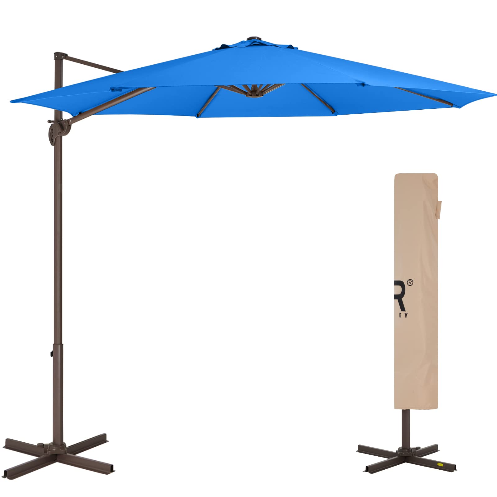 JEAREY 10FT Cantilever Patio Umbrella Roating Outdoor Offset Umbrella ...