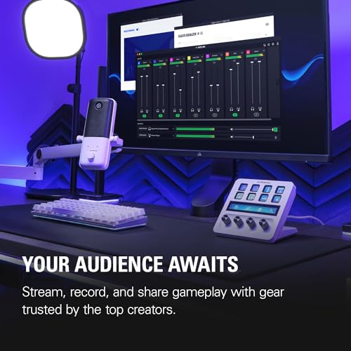 Elgato Wave:3 White with Mic Arm Low Profile, Fully Adjustable with ...