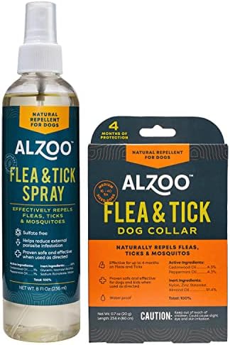 Amazon.com : ALZOO Flea & Tick Dog Collar and 8 Fl. Oz. Flea & Tick ...