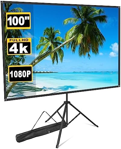 Amazon.com: Projector Screen with Stand, 80 Inch Portable Projector ...