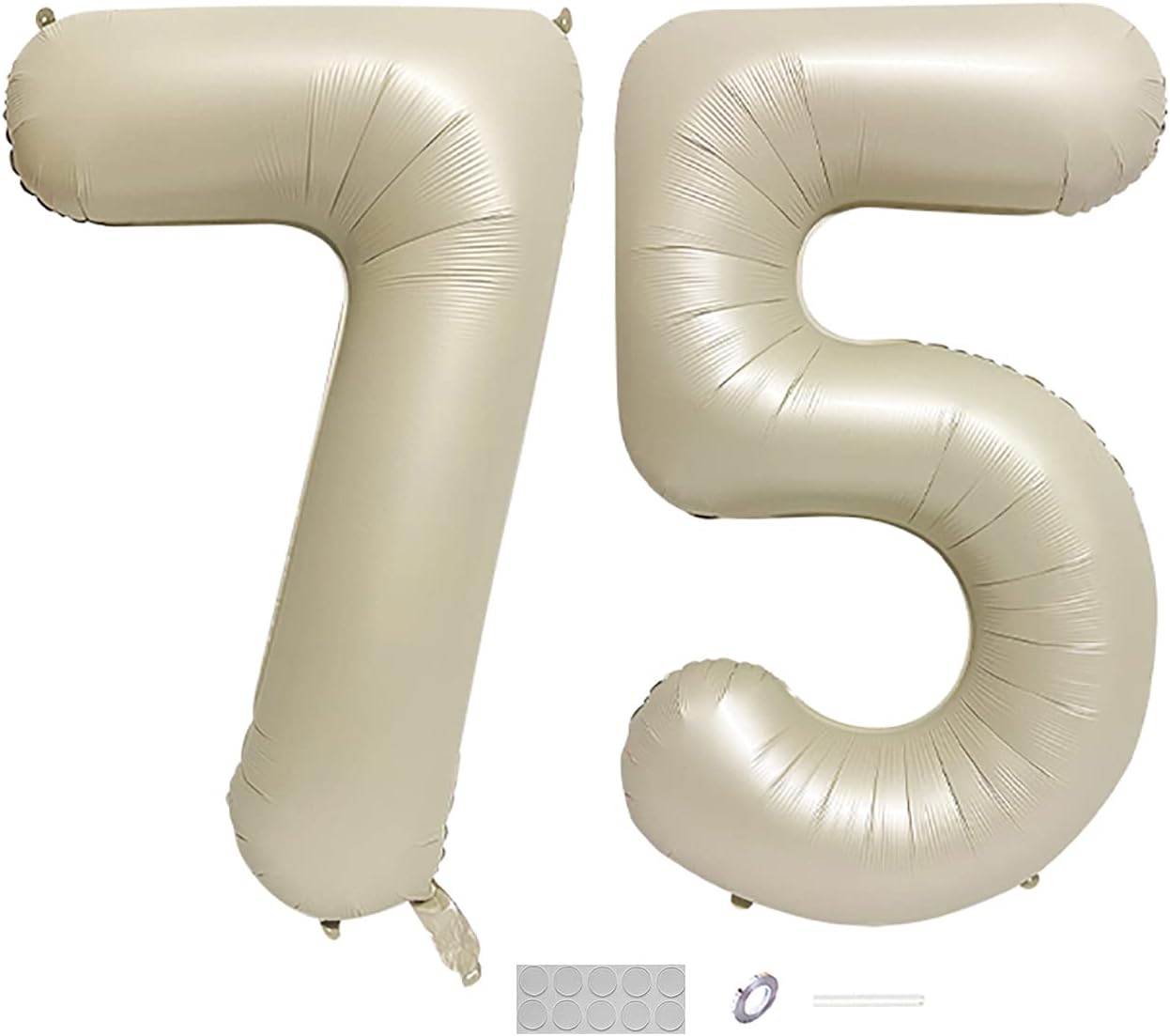 Amazon.com: DUXUANT,Giant Cream White 75 Balloon Numbers - 40 Inch ...