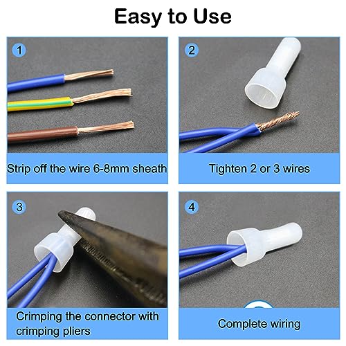 Xiatiaosann Closed End Crimp Connector Wire Caps Terminal, 420 Pcs ...