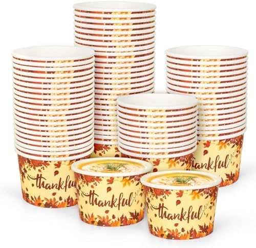 Amazon.com: JarThenaAMCS 50Pcs Fall Thanksgiving Snack Cups Thankful ...