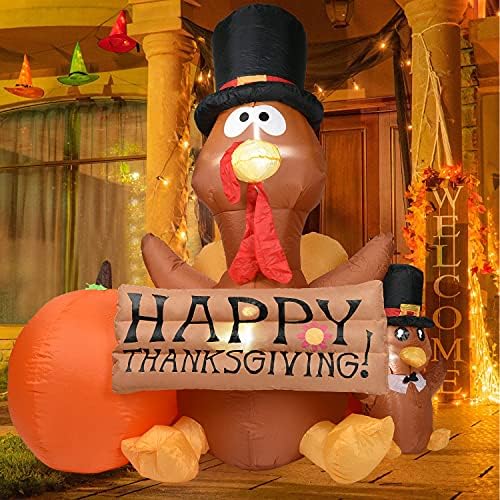 Amazon.com: Joiedomi Thanksgiving Inflatable Decoration 6 FT Turkey on ...