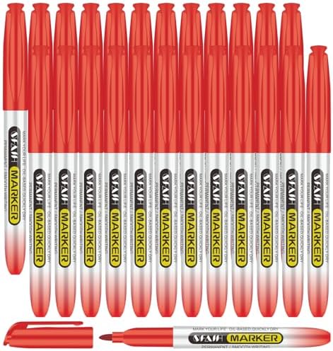Amazon.com : SFAIH Red Permanent Markers Bulk - 24 Pack Fine Point ...