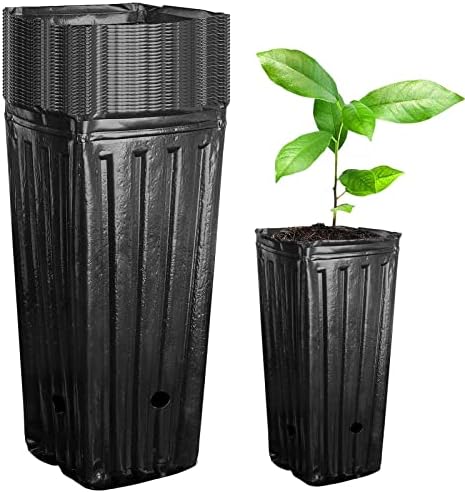 20/40/60 Pcs Tall Nursery Pots, 20cm Deep Plastics Nursery Treepots ...