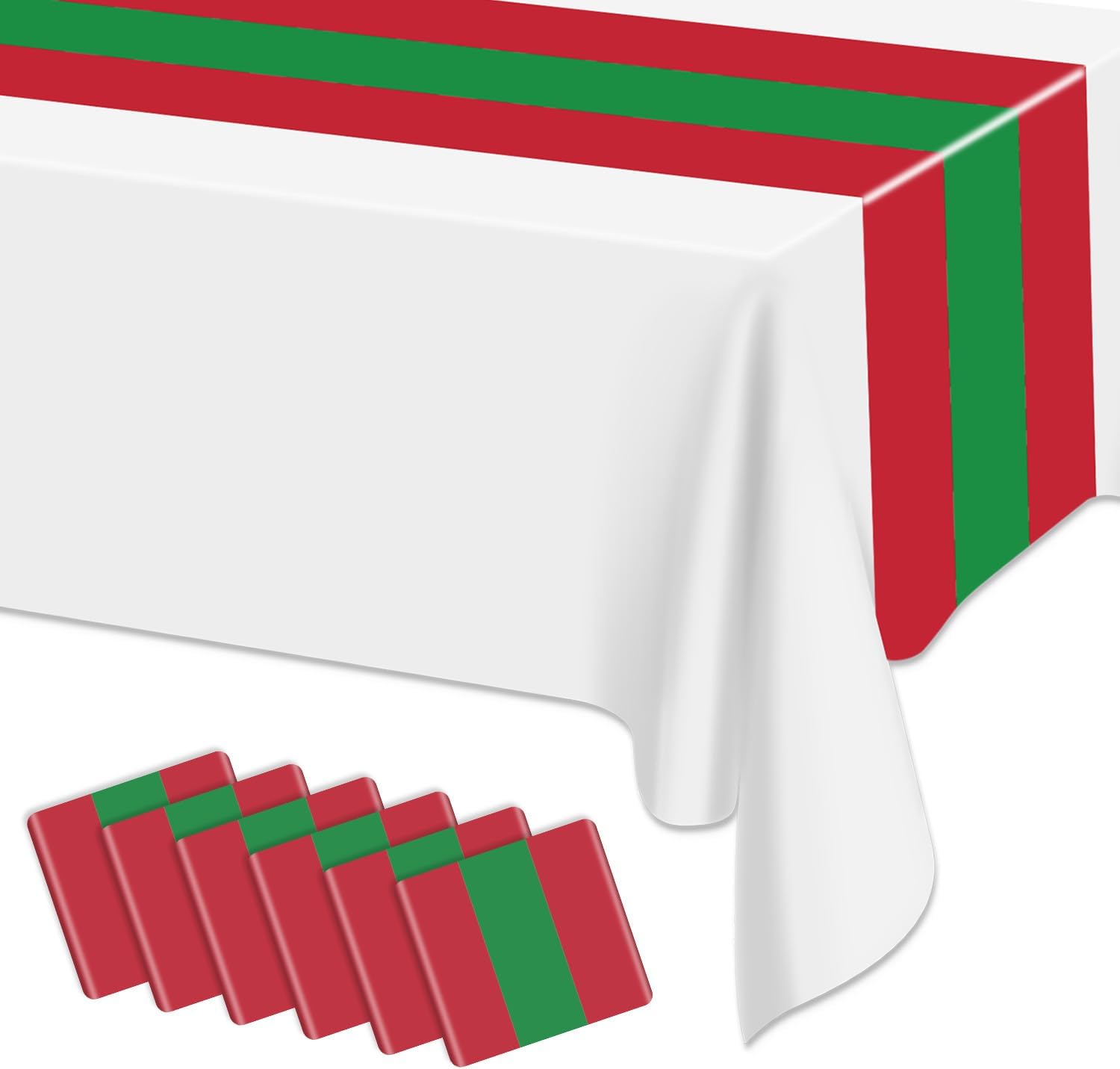 Amazon.com: Christmas Table Runner - 6 Pcs Red and Green Striped Table ...