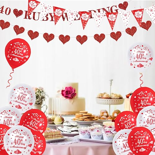 Ruby Wedding Anniversary Decorations , 40th Wedding Anniversary ...