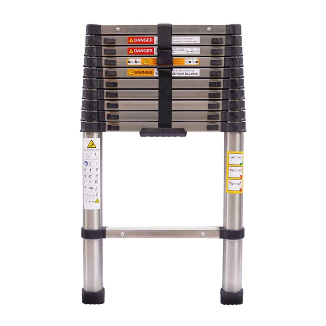 UTTAM Stainless Steel Telescopic Ladder: Extendable, Portable, Sturdy ...