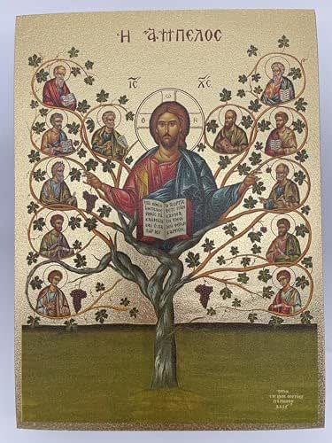 Amazon.com: The True Vine Christian Icon of Christ (6" x 8" Textured ...