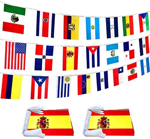 Amazon.com : LoveVC 2 Set 22 Spanish Language Speaking Countries Flags ...