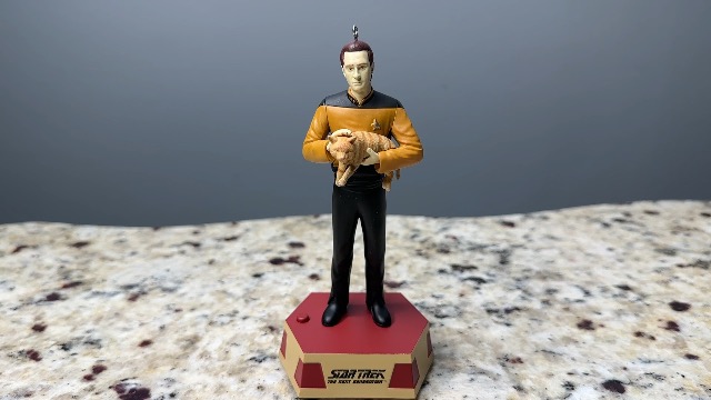 Watch Hallmark Star Trek Data ode to Spot ornament on Amazon Live