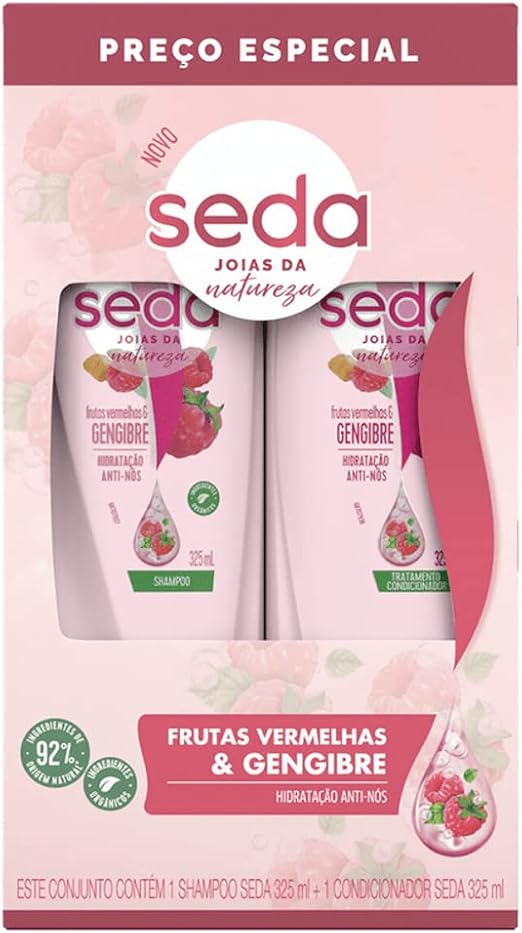 Kit Seda Shampoo + Condicionador 325ml Frutas Vermelhas E Gengibre ...