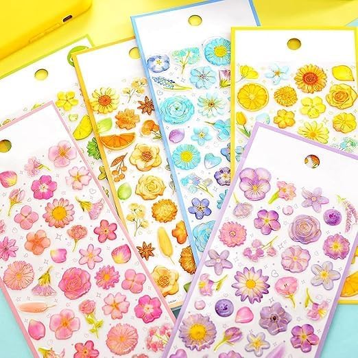 Cots and Cuddles 3D Puffy Floral Stickers for Kids & Toddlers |200 ...