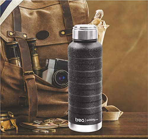Treo by Milton Pebble Thermosteel Hot and Cold Bottle 940 ml, Black ...