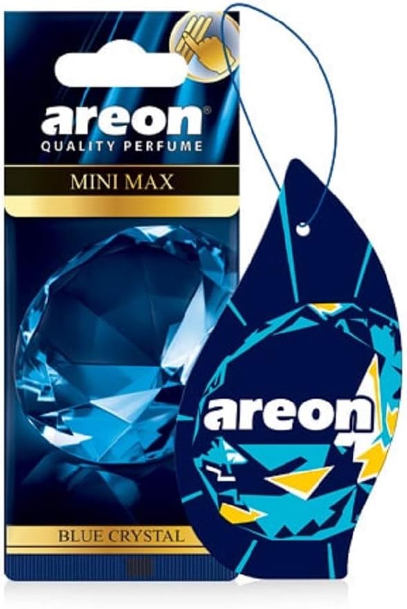 Amazon.com: AREON Mini Max Hanging Car Air Freshener, Blue Crystal Scent- Pack of 3