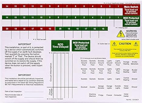 Consumer Unit Labels | Fuse Board Stickers | Labelling | Identification ...