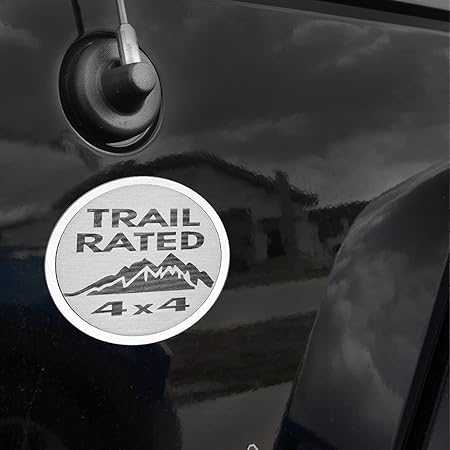 Amazon.com: Jeep Trail Rated Emblems 2 pc Etched Stainless Steel ...