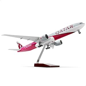 Amazon.com: QIYUMOKE 1/150 Boeing 777-300ER Qatar 18.5 inchs Large ...
