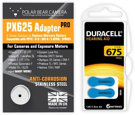 1.35V PX-625 Film Camera Battery Adapter + 6 BATTERIES INCLUDED ...