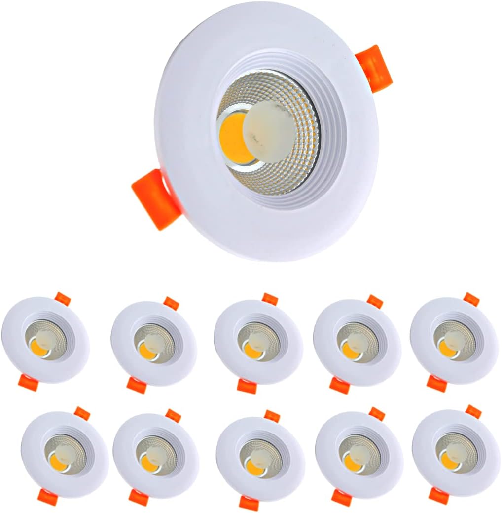 Ceiling Lighting (10 Pieces) LED Ceiling Lights, 3in 7W Yellow , Down ...