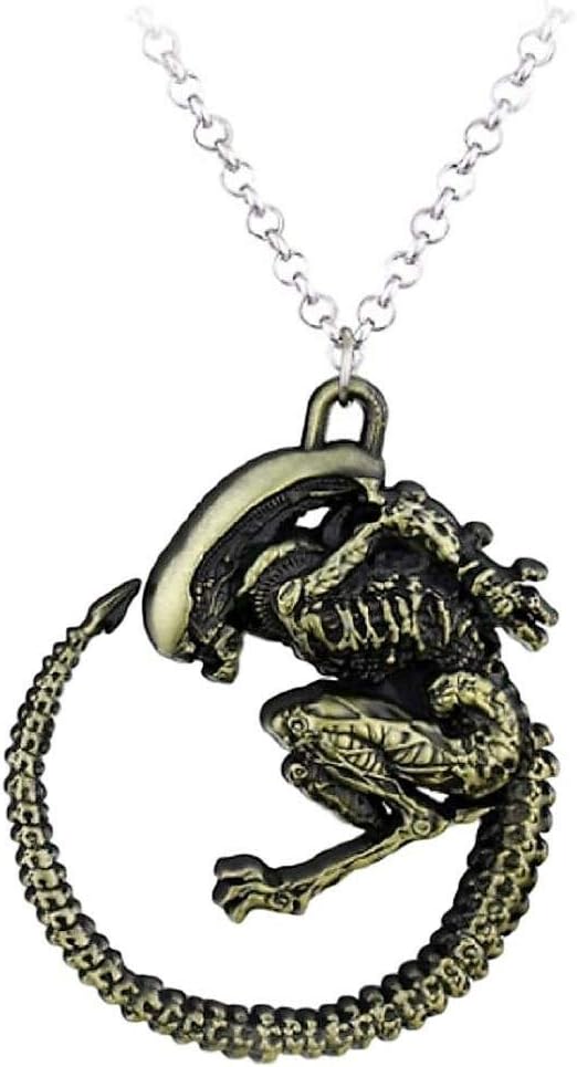 Alien And Predator Movie Xenomorph Bronze Pendant Necklace | Amazon.com