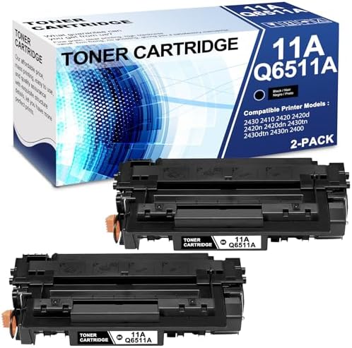 Amazon.com: 2 Pack 11A Q6511A Black Toner Cartridge Whit Chip 11A ...