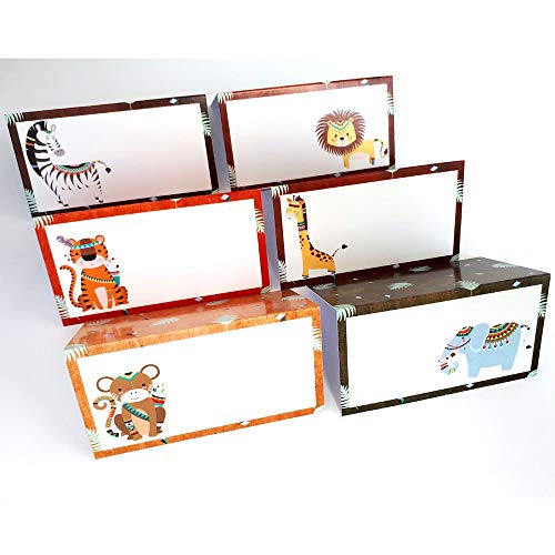 Amazon.com: Tribal Boho Jungle Safari Animals Place Tent Cards by Adore ...