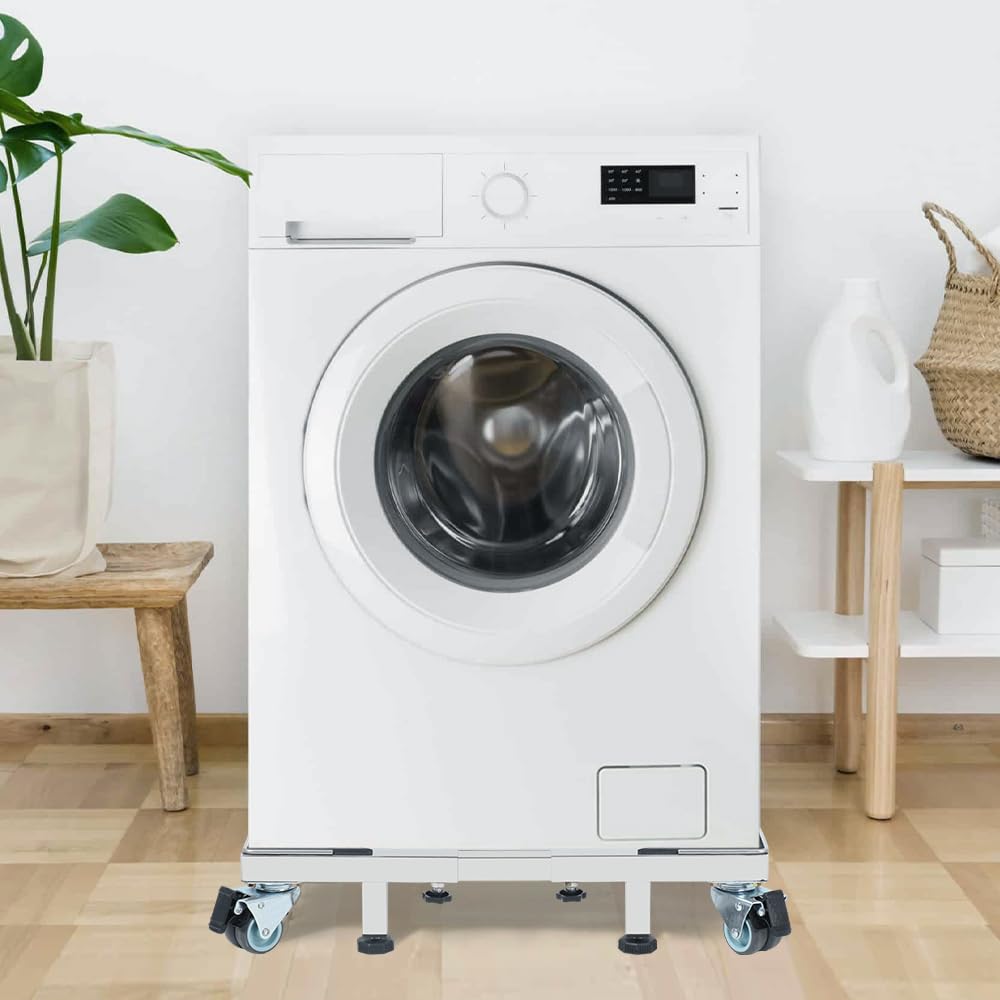 LUCKUP Heavy Duty All Stainless Steel Mobile Fridge Stand Base, Washing ...