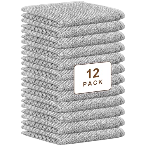 Wire Washing Cloth, 12 Pcs Multipurpose Wire Dishwashing Rag, Non ...