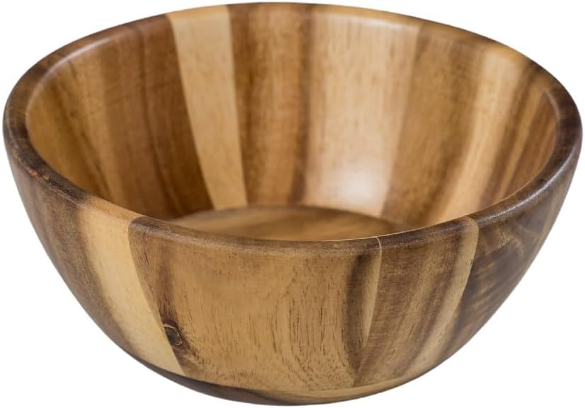 Amazon.com | Lipper International Acacia Round Flair Natural Finish ...