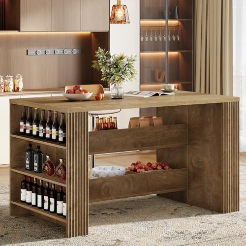 Amazon.com: Tribesigns Bar Table, 59-Inch Farmhouse Counter Height Pub ...