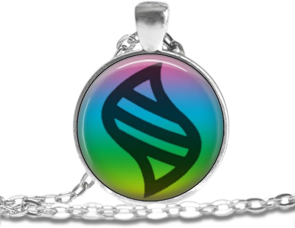 MEGA Stone Symbol - Bezel Pendant Necklace Silver Plated AMZN52 ...