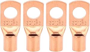Terminal Connector 50Pcs Copper Ring Lug Terminal Bagged Cold Pressed ...