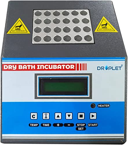 DROPLET Laboratory Digital Dry Bath Incubator with 24 Test Tube Block ...