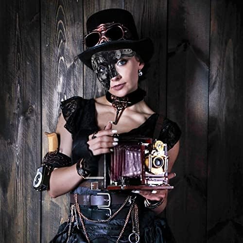 Amazon.com: HyperFun Mens Masquerade Mask Steampunk Metal Cyborg ...