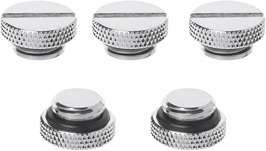 Brass Plug Fittings 5-Pack G1/4 Brass Water Cooling Plugs - Black Flat ...