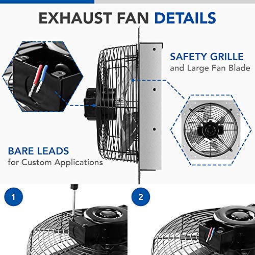 Snapklik.com : 12 Inch Exhaust Fan, Window Fans,Quiet Operation And ...