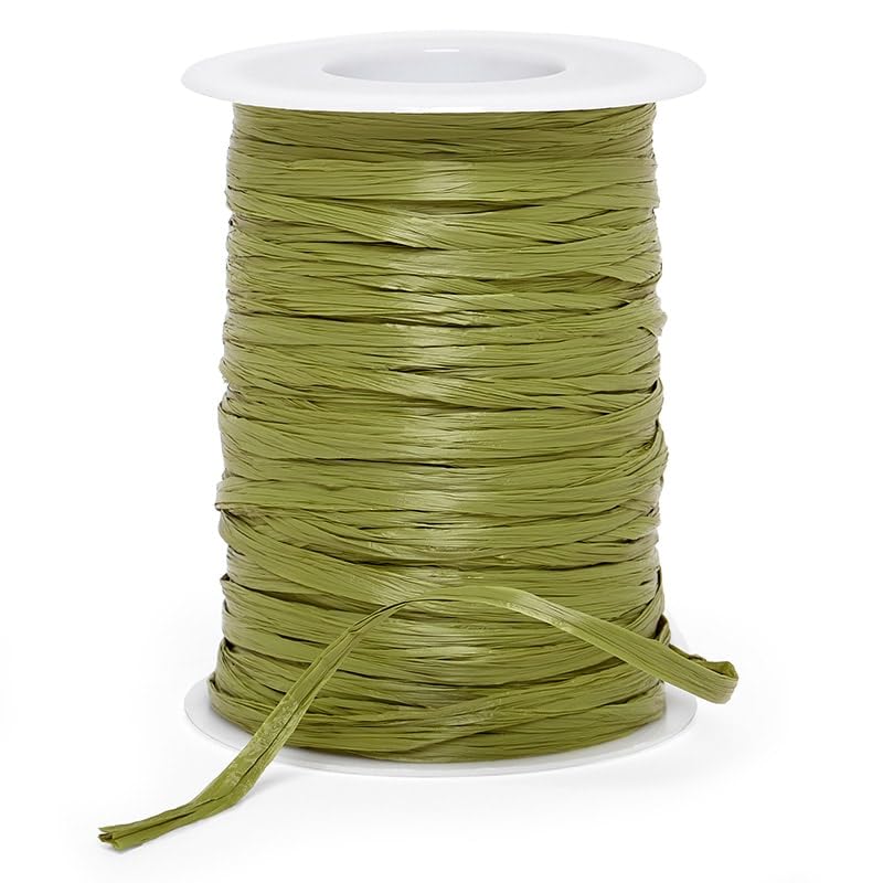 Amazon.com: Olive Matte Raffia Ribbon 1/4" X 100 Yards : Arts, Crafts ...