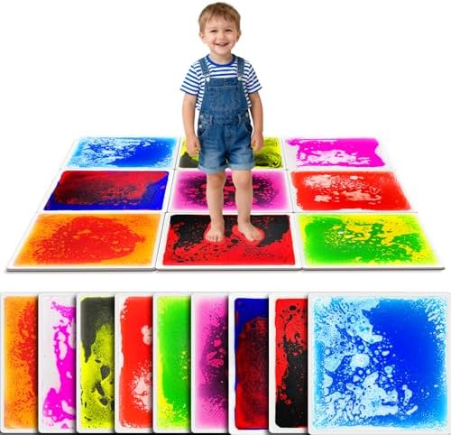 Amazon.com: Onyoloy Sensory Floor Tiles 9PCS - Liquid Play Mats for ...