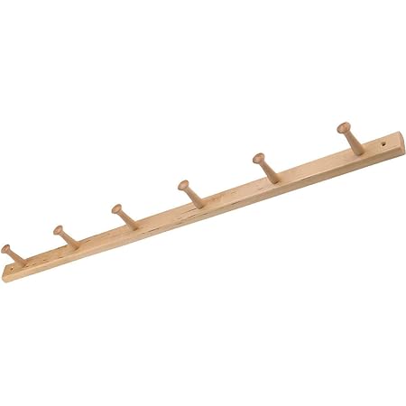 Amazon.com: Modern Wood Coat and Hat Rack - Wall Mounted - 6 Peg Hooks ...