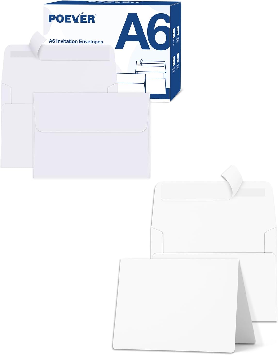 Amazon.com : Poever A6 Envelopes 120 Pack & A2 Cards and Envelopes 60 ...