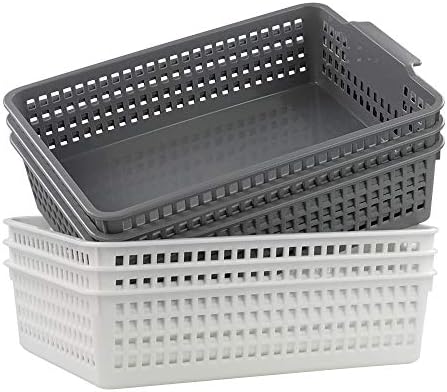 Amazon.com : Jekiyo 6 Pack Desktop A4 Paper Storage Baskets, Plastic ...