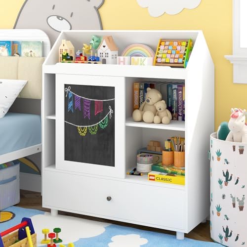 Amazon.com: Timy Kids Bookshelf Toy Storage Organizer with Blackboard ...